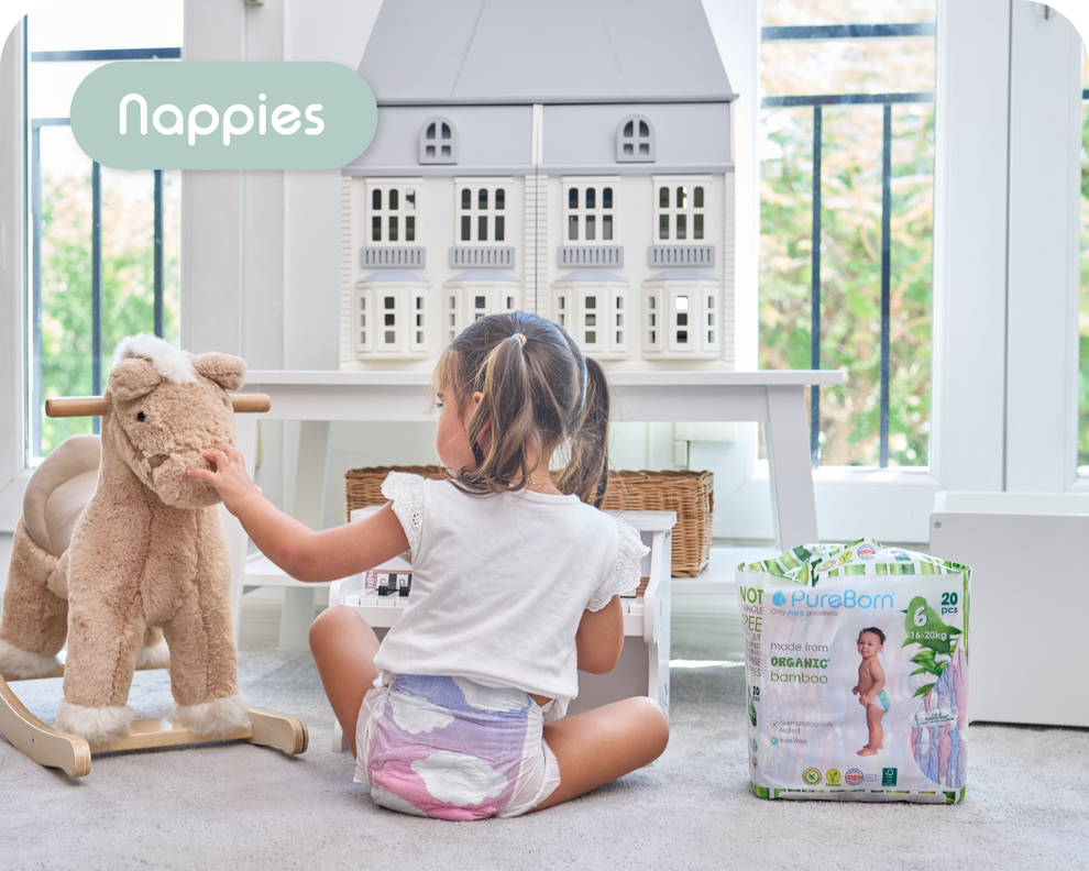 6 packs of Organic Bamboo Diapers – PureBorn